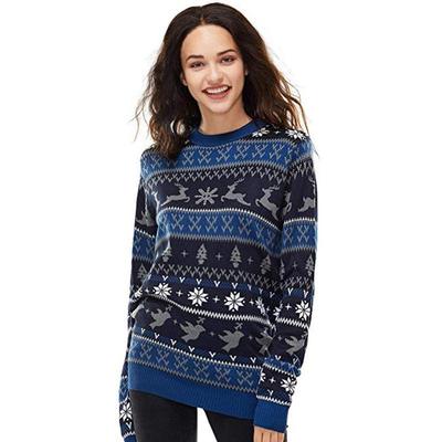 sweater knitted women and men pullover neck round couple