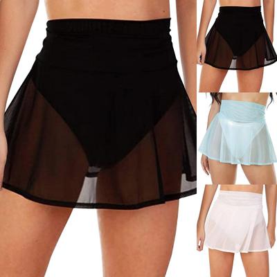 Women's Sexy Skirt See-through Mesh Sun-Sleeve Mini Skirt