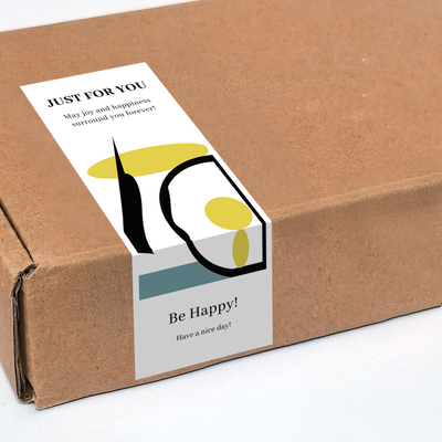 gytz7183中式古风水墨工笔抽象艺术通用超大不干胶贴纸定制封口贴