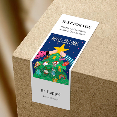 gytz3609跨境圣诞节通用迷你超大不干胶贴纸定制封口贴空白可手写