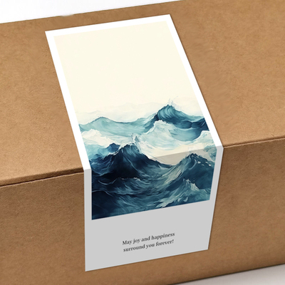 gytz7613旭日东升夕阳晚霞山水鎏金大海金色太阳不干胶贴纸封口贴