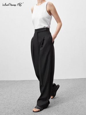 Mnealways 18 Spring Summer Black Ladies Office Trousers Wome