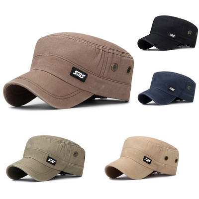 Polyester Baseball Caps Fashion Unisex Military Style Flat C