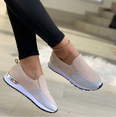 New Women Sneaker Slip on Flat Casual Shoes Platform Sport W