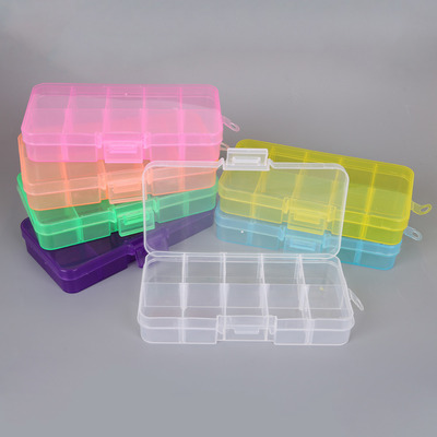 10 Slots Plastic Storage Jewelry Box Compartment Adjustable