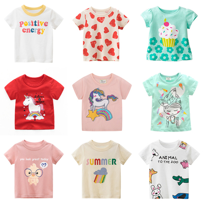 Kids Girls Summer T-Shirt Cartoon Print Children Toddler Top