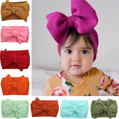 Newborn Baby Girls Headband Toddler Big Bow Hairband Cute So