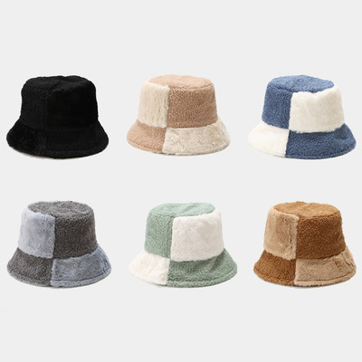 New Femme Gorro Lady Outdoor Panama Soft Warm Faux Fur Plaid