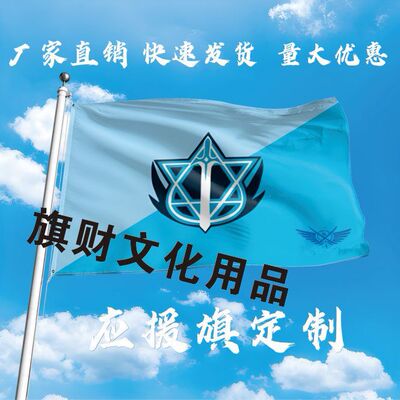 全职高手应援队旗cos蓝雨战队烟雨兴欣嘉世微草霸图挂布队旗定做