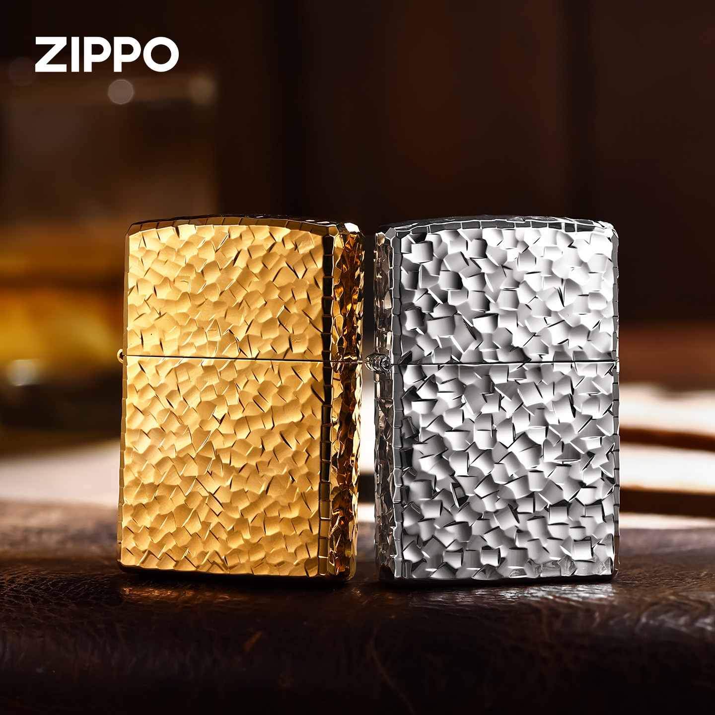 zippo打火机原装正品碎碎冰镀金镀银常规机煤油防风送男女礼物版