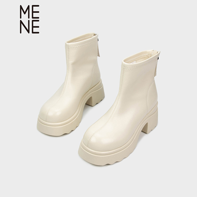 MENE冬季厚底显高瘦马丁短靴女