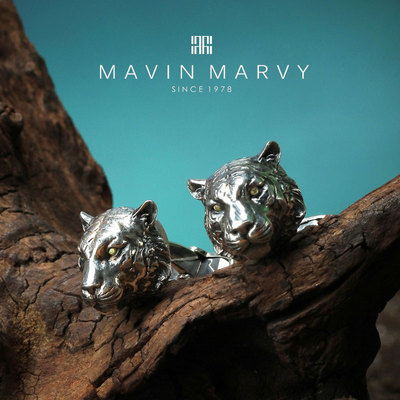 MavinMarvy925银虎袖扣立体