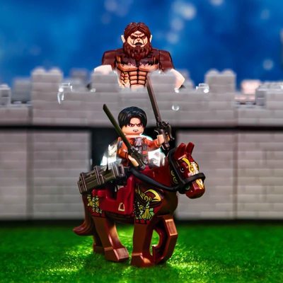适用于乐高进击的巨人艾伦三笠兵长利威尔调查士兵团积木人仔玩具