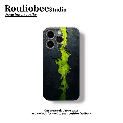 全机型绿色岩浆新款菲林手机壳