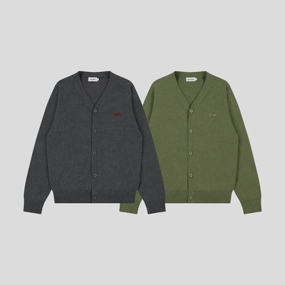 GOODBAI ‘RETRO LOGO’胸前刺绣毛织开衫