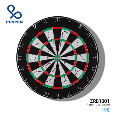 跨境喷喷PENPEN植绒飞镖盘 纸靶18英寸飞镖套装6支铁镖 ZRB1801