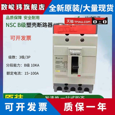 正品施耐德NSC塑壳断路器NSC100B3100N配电柜空气开关4050608075A