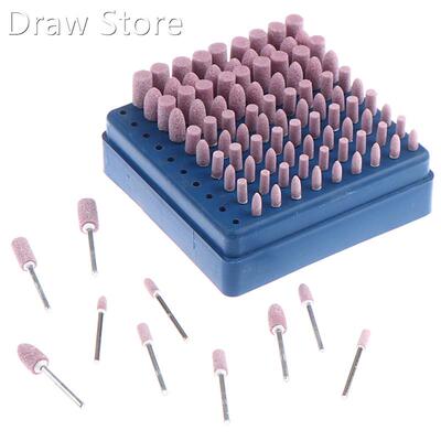 100 Pcs/set Drill Grinding Head Tool Assorted Ceramic Mounte