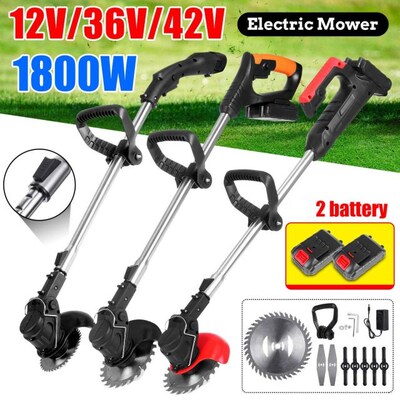 1800W 36V/42V Electric Grass Trimmer with 2 Batteries Wirele