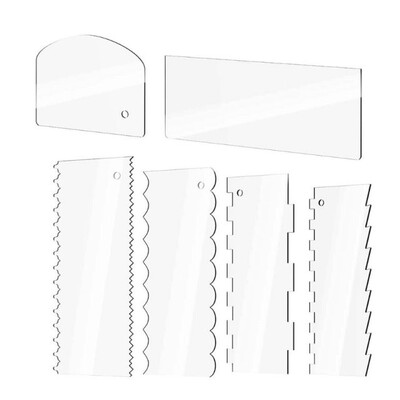 2022 New 6 Pcs Cake Smoother Transparent Acrylic Zigzag Wave