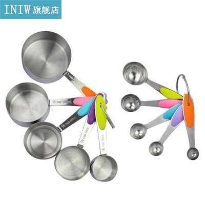 10Pcs/Set Stainless Steel Measuring Cups and Spoons 5 Measu