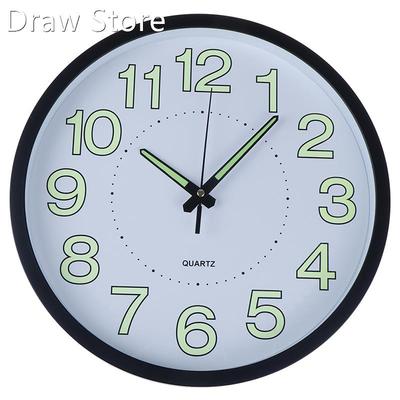 1pcs Wall Clock Beautiful Green LED Analog Round Quartz Cloc