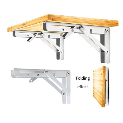 2pcs Folding Shelf Brackets Heavy Duty Cold Rolled Steel Tab