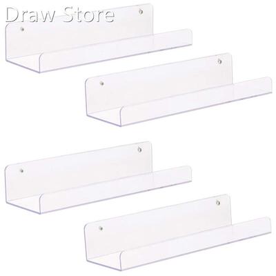 Floating Shelves Wall Mounted Set of 4, 15 Inch Bookshelf Cl