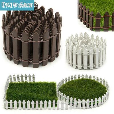 Wood Fence Plant Potted Landscape Decor Accessories Miniatur