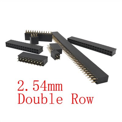 50Pcs/lot 2.54mm 2x2P~40Pin Straight Double Row Female Pin H