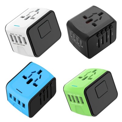 Dropshipping 4 USB Ports Travel Plug International Power Ada