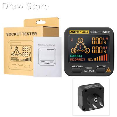 EU Plug AC11 Socket Checker RCD Zero Live Line Phase Finder