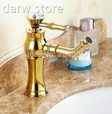 Crystal Diamonds Handle GoldeBn Finih Batroom hasin1 Mixer F