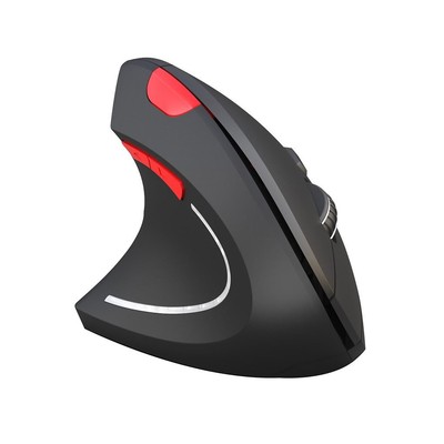 Vertical Wireless Ergonomic Computer Mouse Red 1600DPI Butto