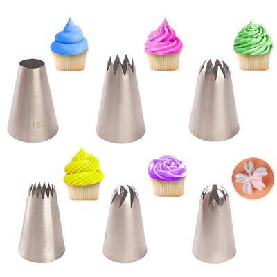 5Pcs Cakes Tools Set Cookies Supplies Roses Puffs Icing Pipi