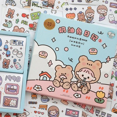 Kawaii Stickers Girl Pink 100PCS/SET Cartoon PET Photo Album