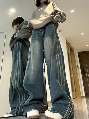 牛仔阔腿裤女牛仔阔腿裤女