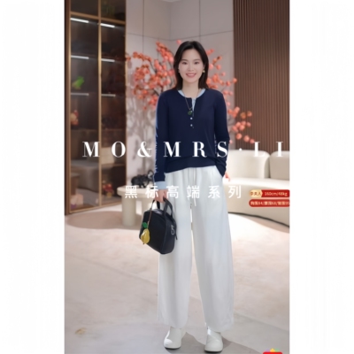 兰精天丝+精纺羊毛可机洗不变形 撞色长袖上衣38150-1