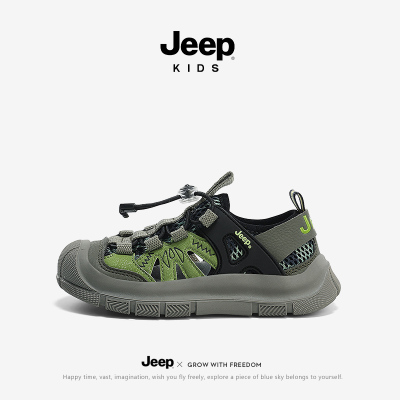 Jeep男童鞋夏季网面包头运动中大童沙滩鞋2026新款轻便儿童凉鞋