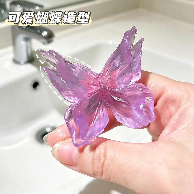 水晶蝴蝶香皂花香摆件洗澡去污清爽香皂净肤香薰精油蝴蝶手工洗脸