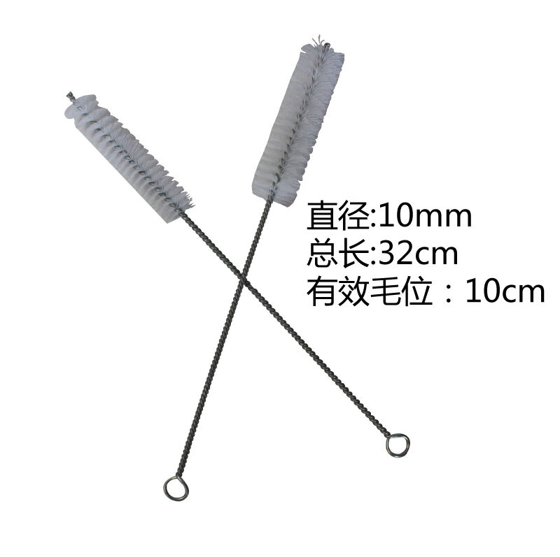 白塑料丝长柄手用管道清洁疏通管子圆刷管道清洁尼龙丝试管瓶刷直