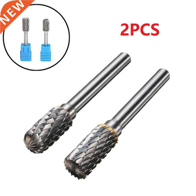 2pcs Tungsten Carbde Burr Rotary Fles Grndng Head Double