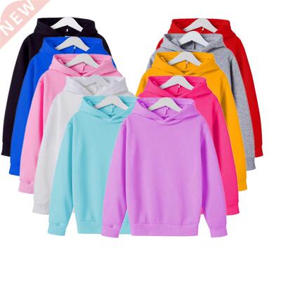 Hoodies Sweatshirts Boys Girls Fashion Solid Color Red Black