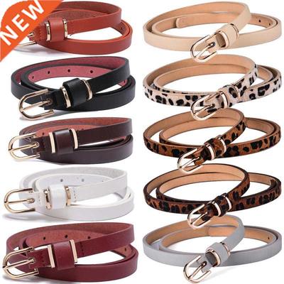 Women's Skinny Leather Belt Solid Color Waist or Hips Orname