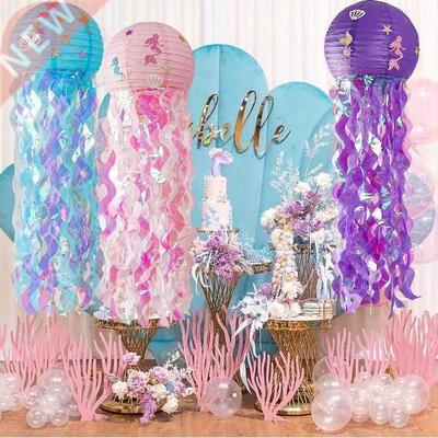Mermaid Pty Decoration Diy Hanging Jellyfish Lantern