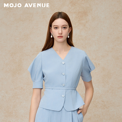 朗姿/MOJO莫佐2026夏新品优雅衬衫上衣法式复古经典休闲通勤百搭