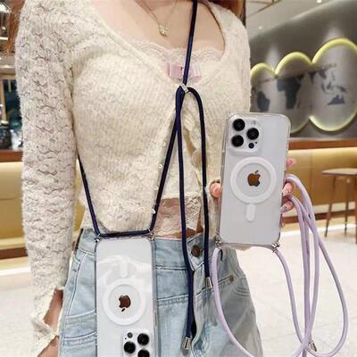 适用neck strap cover for iPhone 15 case 13pro max case斜挎挂