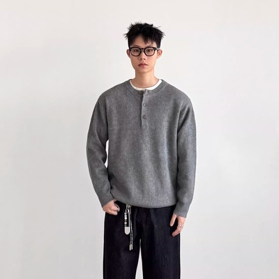 SIIIEND亨利领极简男针织毛衣