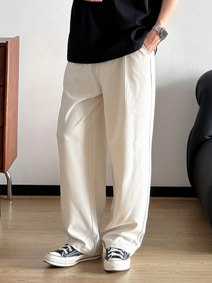 siiiend 日系春秋户外直筒垂感休闲宽松百搭气质长裤男