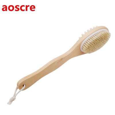 Popular Sided Natural Bristles Body Brush Scrubber Long Hand
